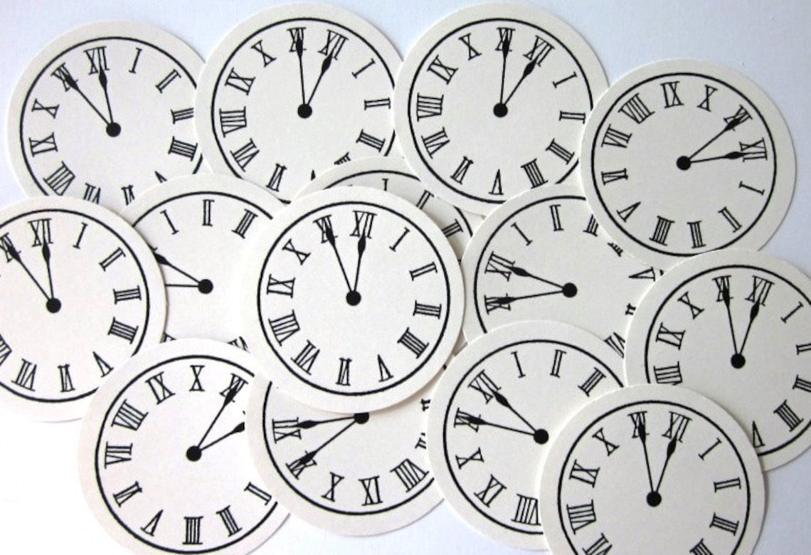 Clock Face Time Tags Round Gift Tags Set of 10 - Etsy