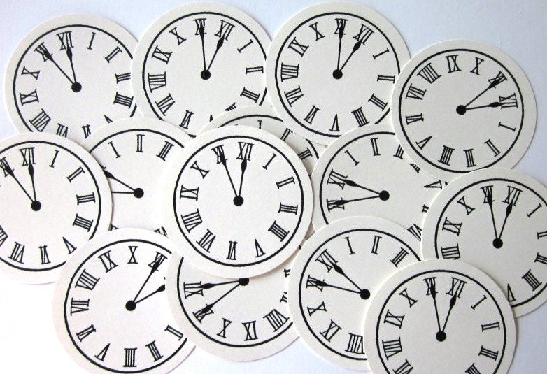 Clock Face Time Tags Round Gift Tags Set of 10 - Etsy