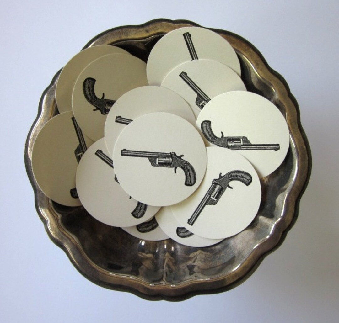 Gun Tags Round Paper Gift Tags Set of 10 - Etsy