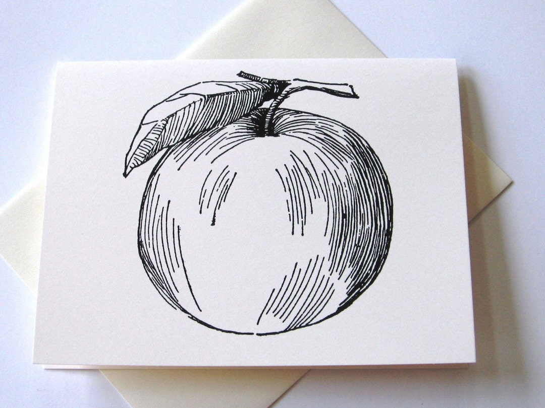 Apple Note Cards Set of 10 With Matching Envelopes - Etsy