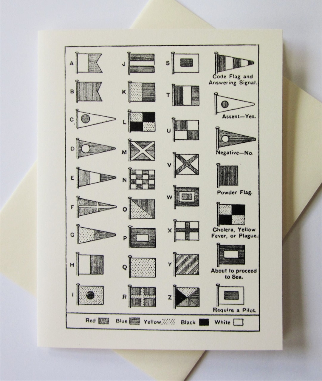 Nautical Sailing Naval Flags Note Cards Stationery Set of 10 Cards in ...