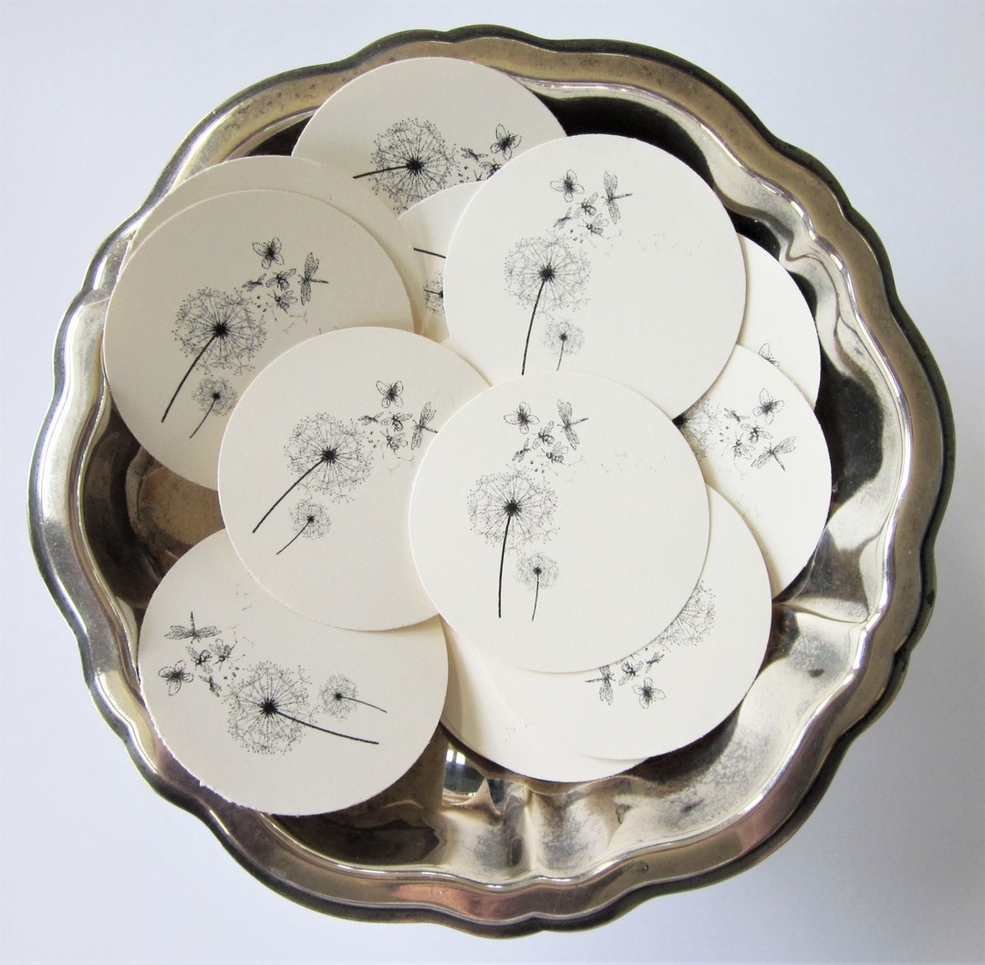 Dandelion Wildflower Flower Tags Round Gift Tags Set of 10 - Etsy
