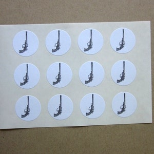 Gun Stickers One Inch Round Seals - Etsy