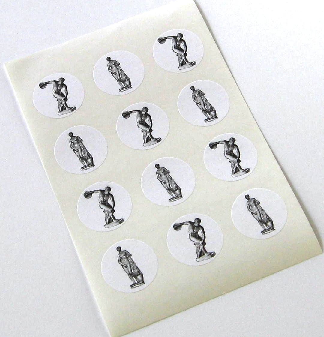 Art Statue Stickers One Inch Round Seals - Etsy