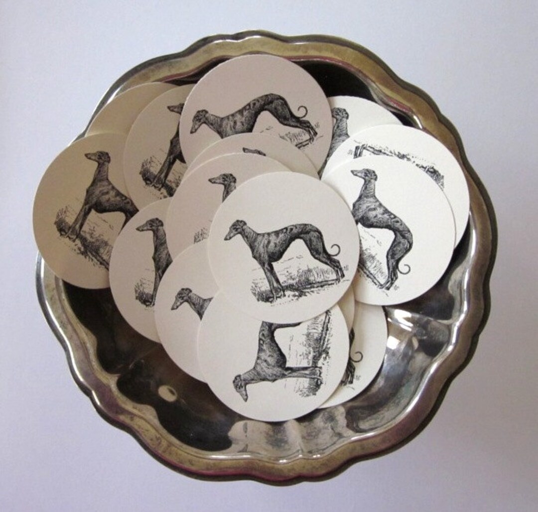 Whippet Greyhound Dog Tags Round Paper Gift Tags Set of 10 - Etsy