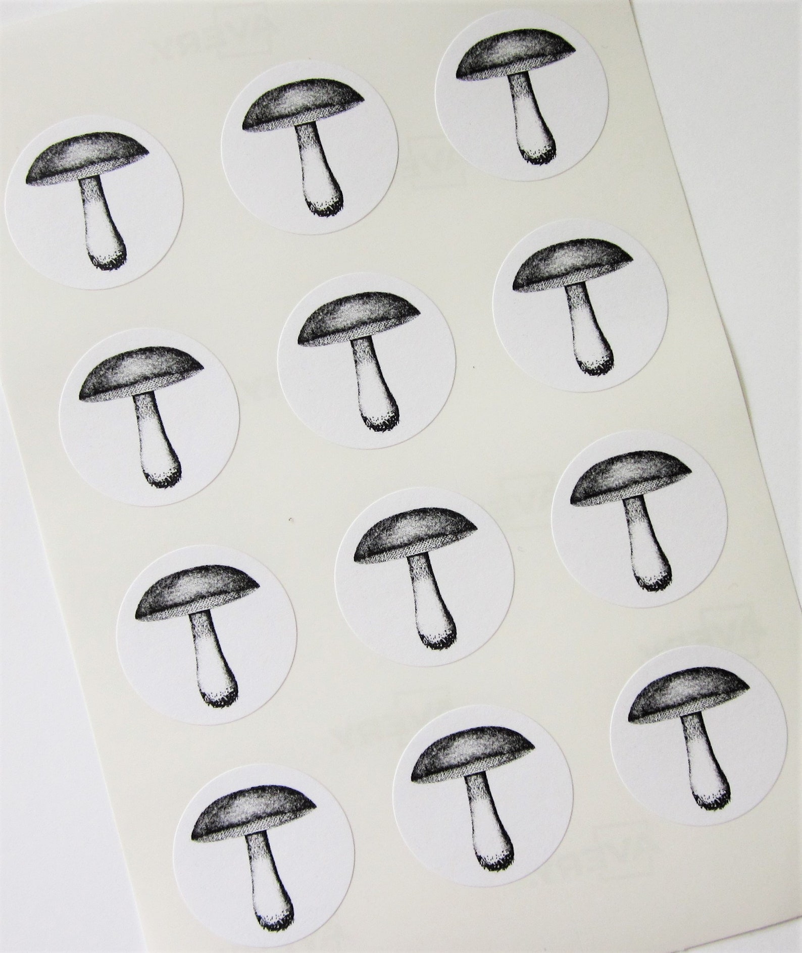 Mushroom Stickers One Inch Round Seals - Etsy