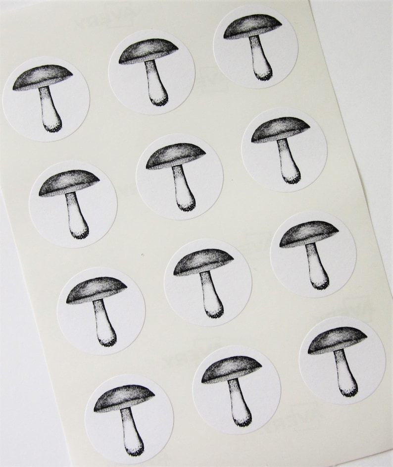 Mushroom Stickers One Inch Round Seals - Etsy