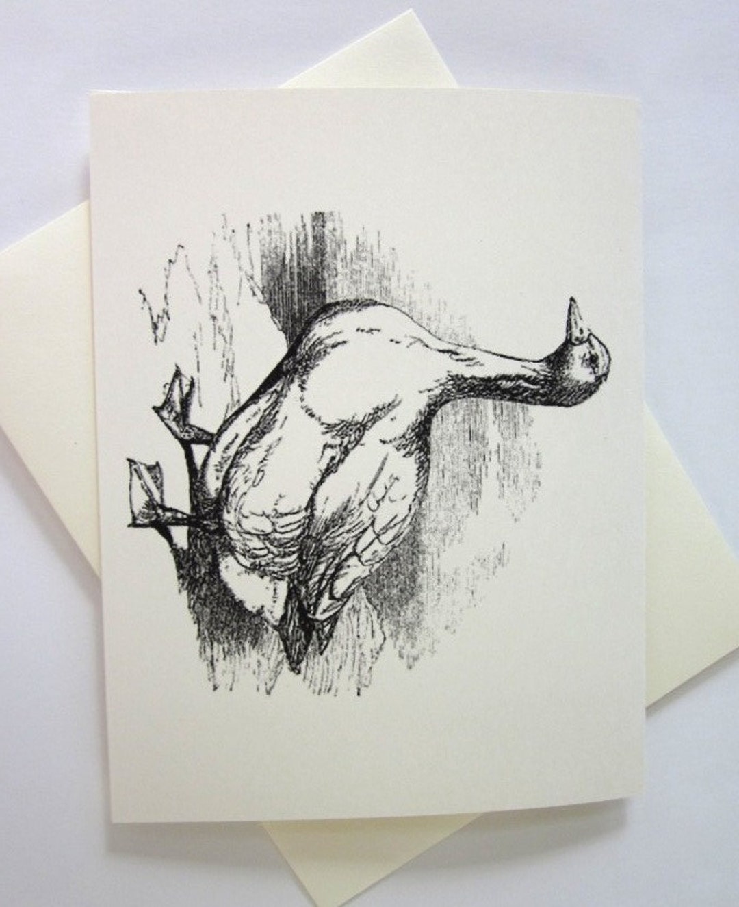 Goose Cards Set of 10 in White or Light Ivory With Matching Envelopes ...