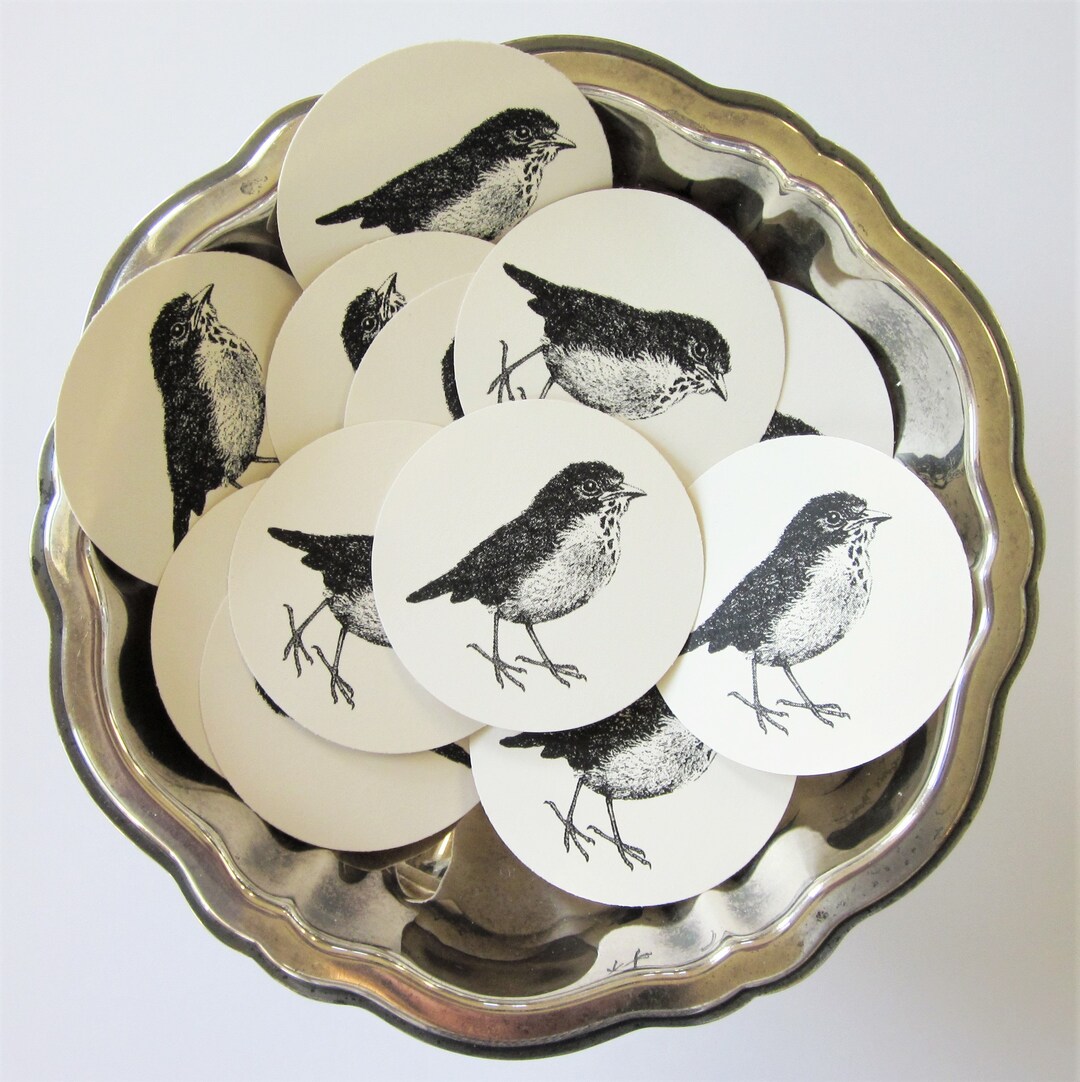 Bird Sparrow Robin Tags Round Gift Tags Set of 10 - Etsy