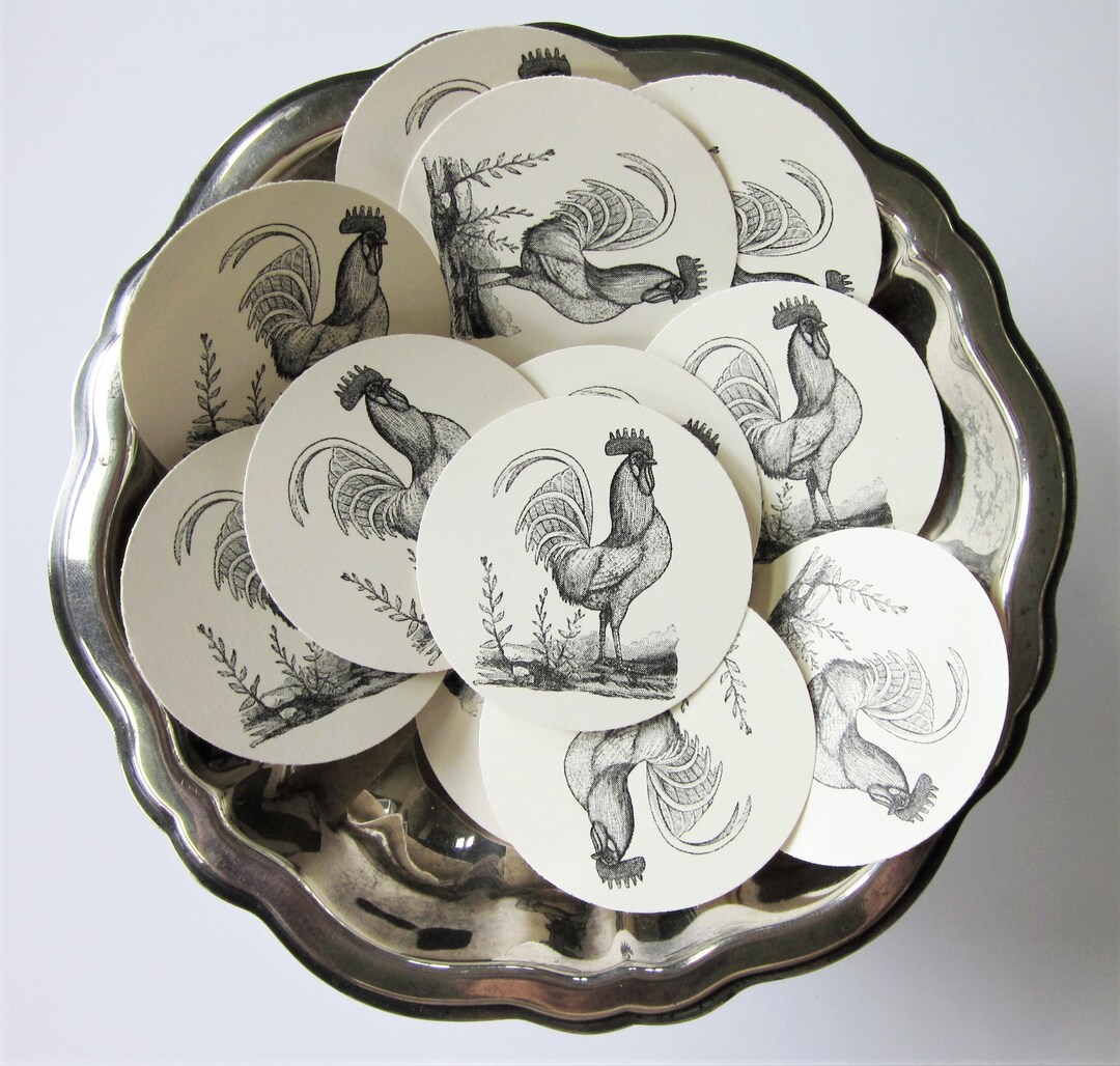 Chicken Rooster Tags Round Paper Gift Tags Set of 10 - Etsy