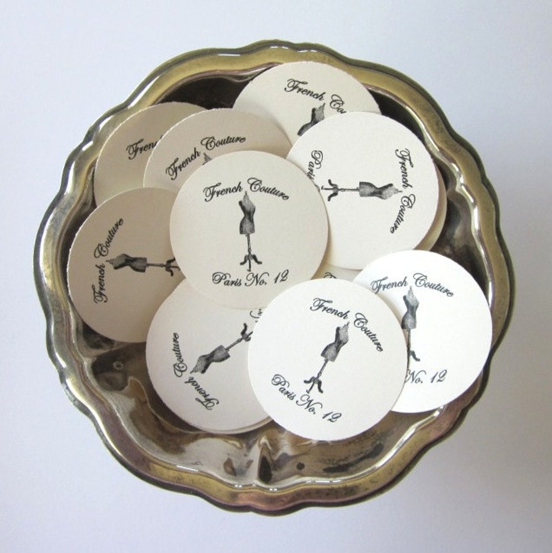 Dressform French Couture Tags Round Paper Gift Tags Set of 10 - Etsy