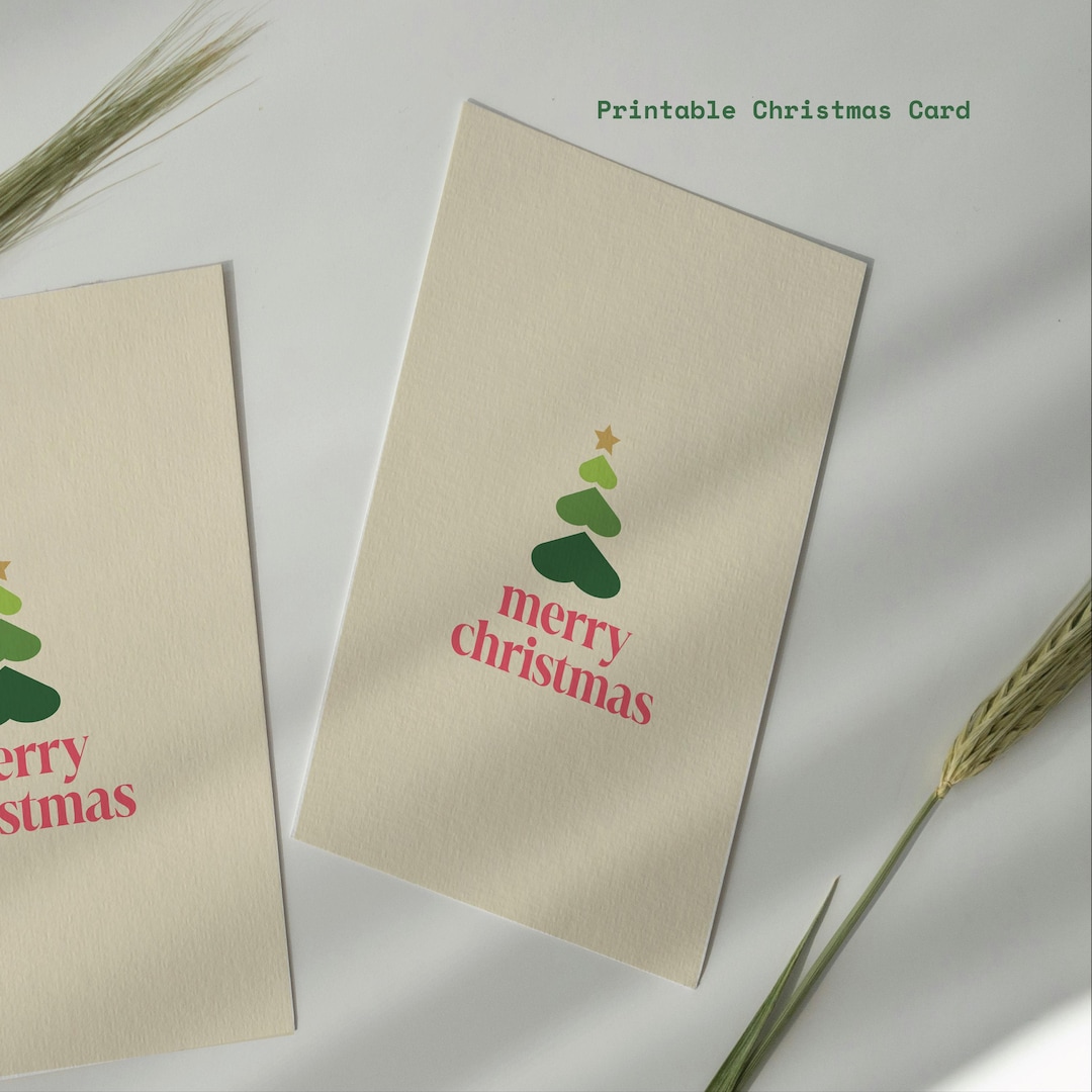 Printable Christmas Card - Tree - Etsy