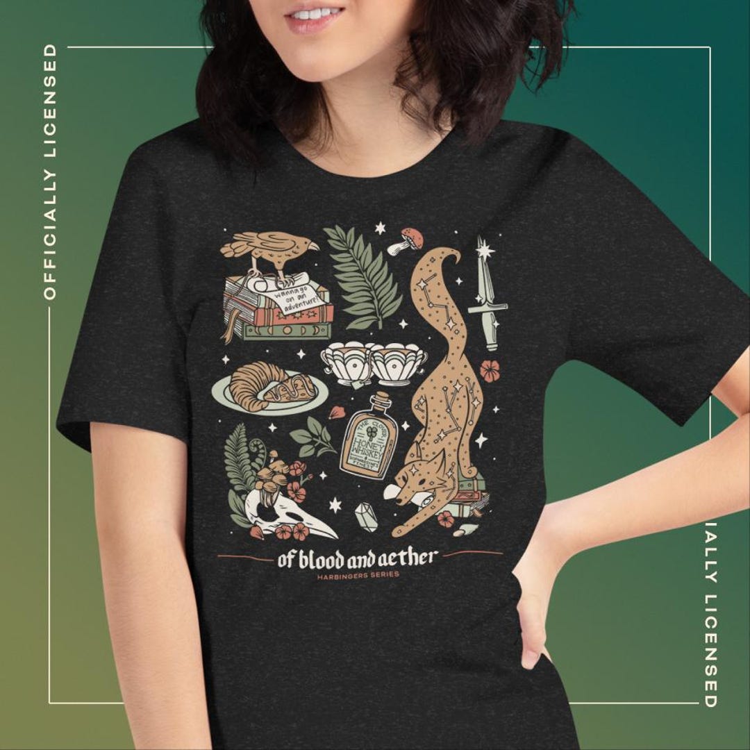 Of Blood and Aether T-shirt | Fantasy Book Merch, Officially Licensed ...