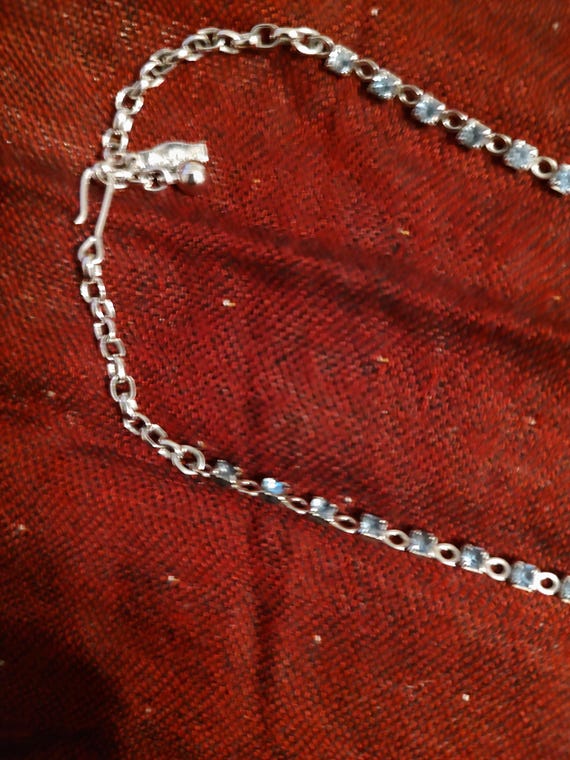 Leo glass script, rare art Deco design, blue rhinesto… - Gem