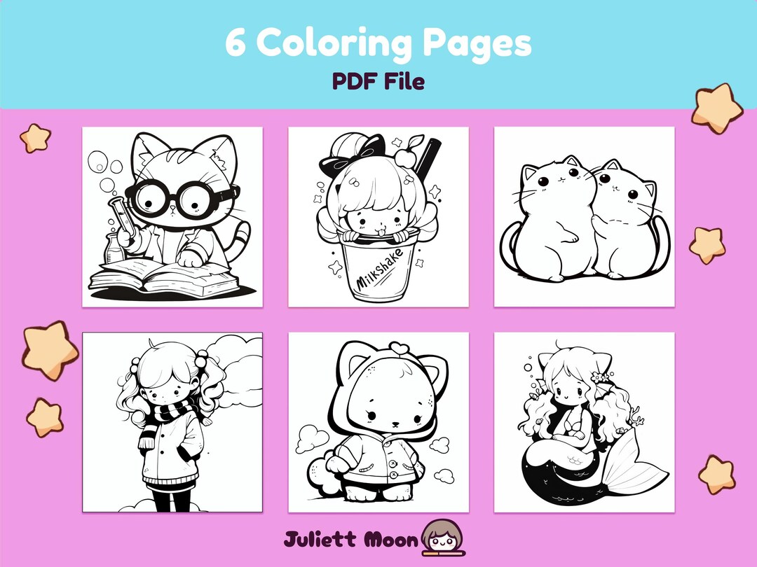 Kawaii Mania: World of Colors. Cozy, Bold and Easy Coloring Book - Etsy