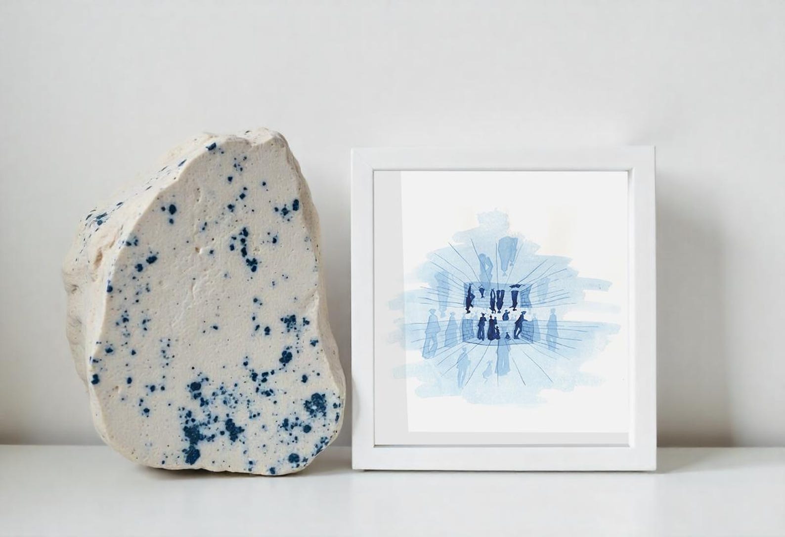 Blue Collectible Art Watercolor Style for Interior Home Collection of ...
