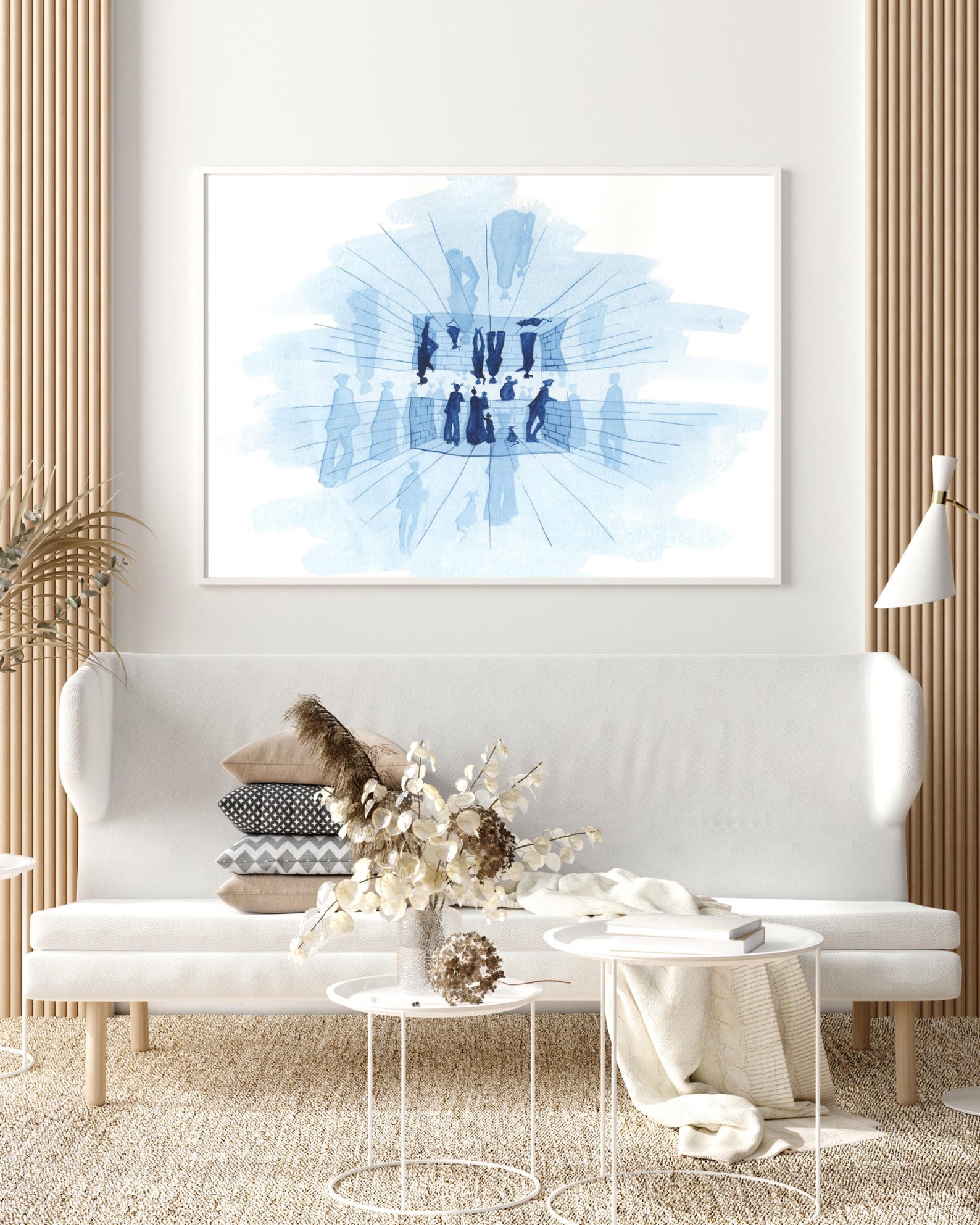 Blue Collectible Art Watercolor Style for Interior Home Collection of ...
