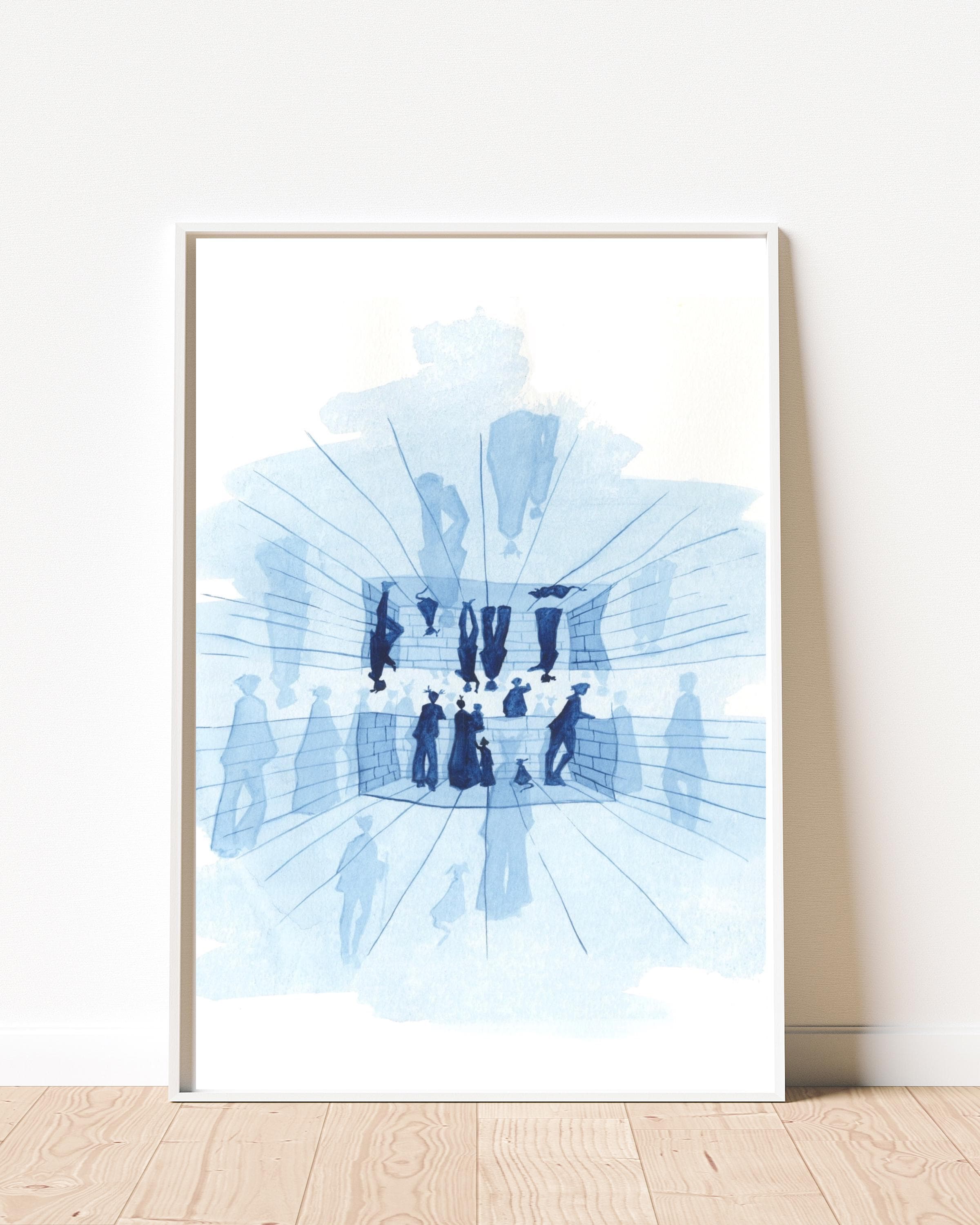 Blue Collectible Art Watercolor Style for Interior Home Collection of ...