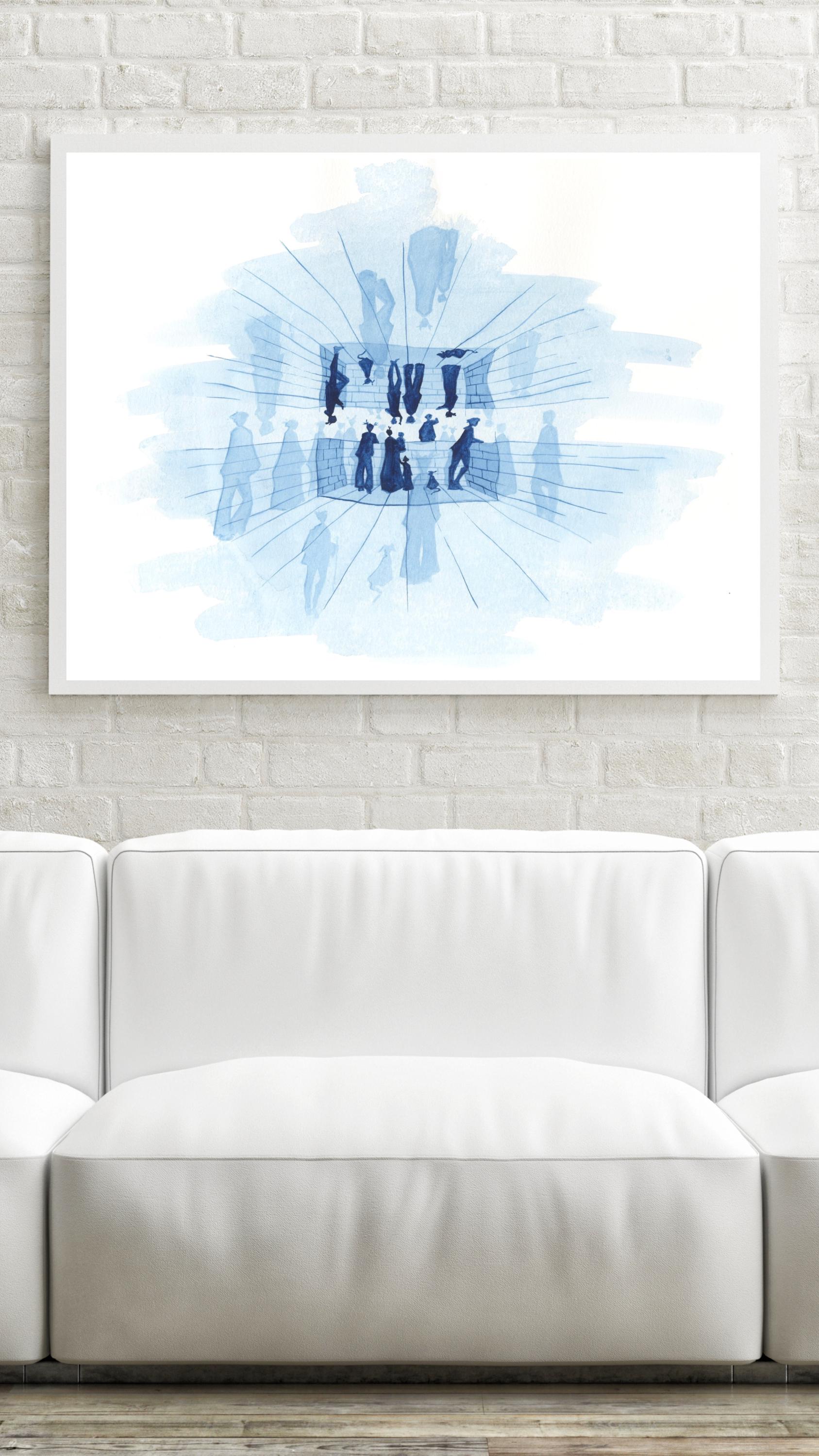 Blue Collectible Art Watercolor Style for Interior Home Collection of ...