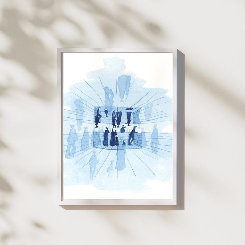Blue Collectible Art Watercolor Style for Interior Home Collection of ...
