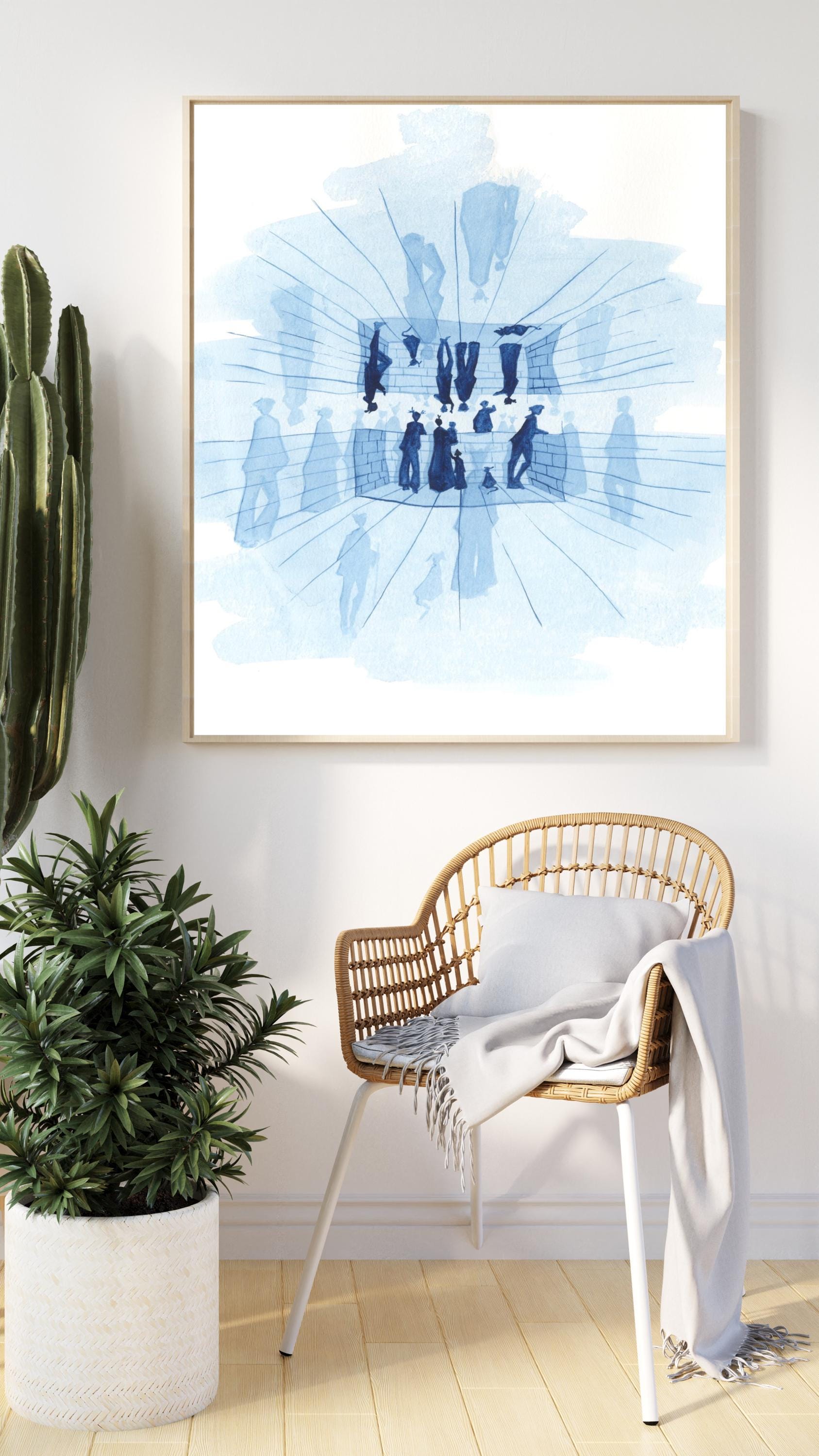 Blue Collectible Art Watercolor Style for Interior Home Collection of ...