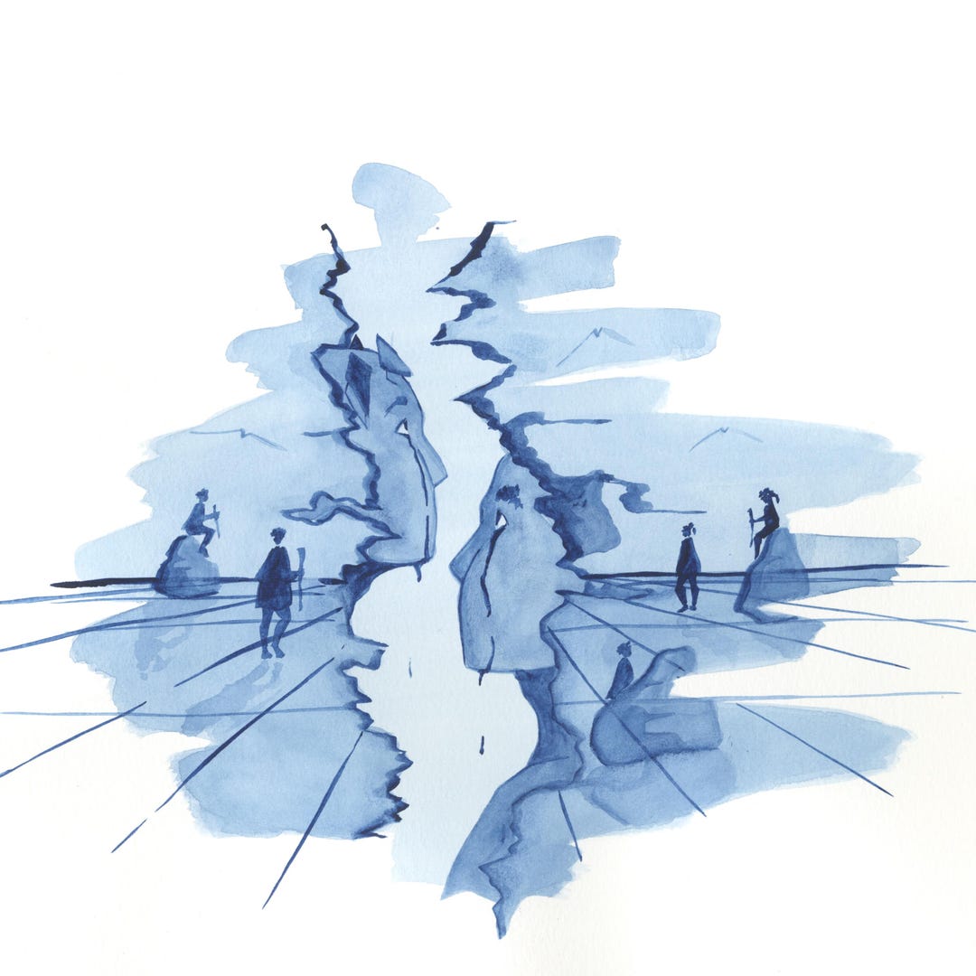 Watercolor Narrative Blue Art Style for Home Interior Artwork From ...