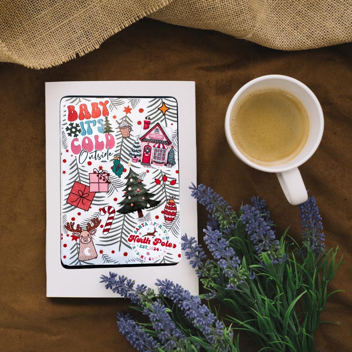 Christmas Holiday Themed Printable Kindle Insert for Clear Case ...