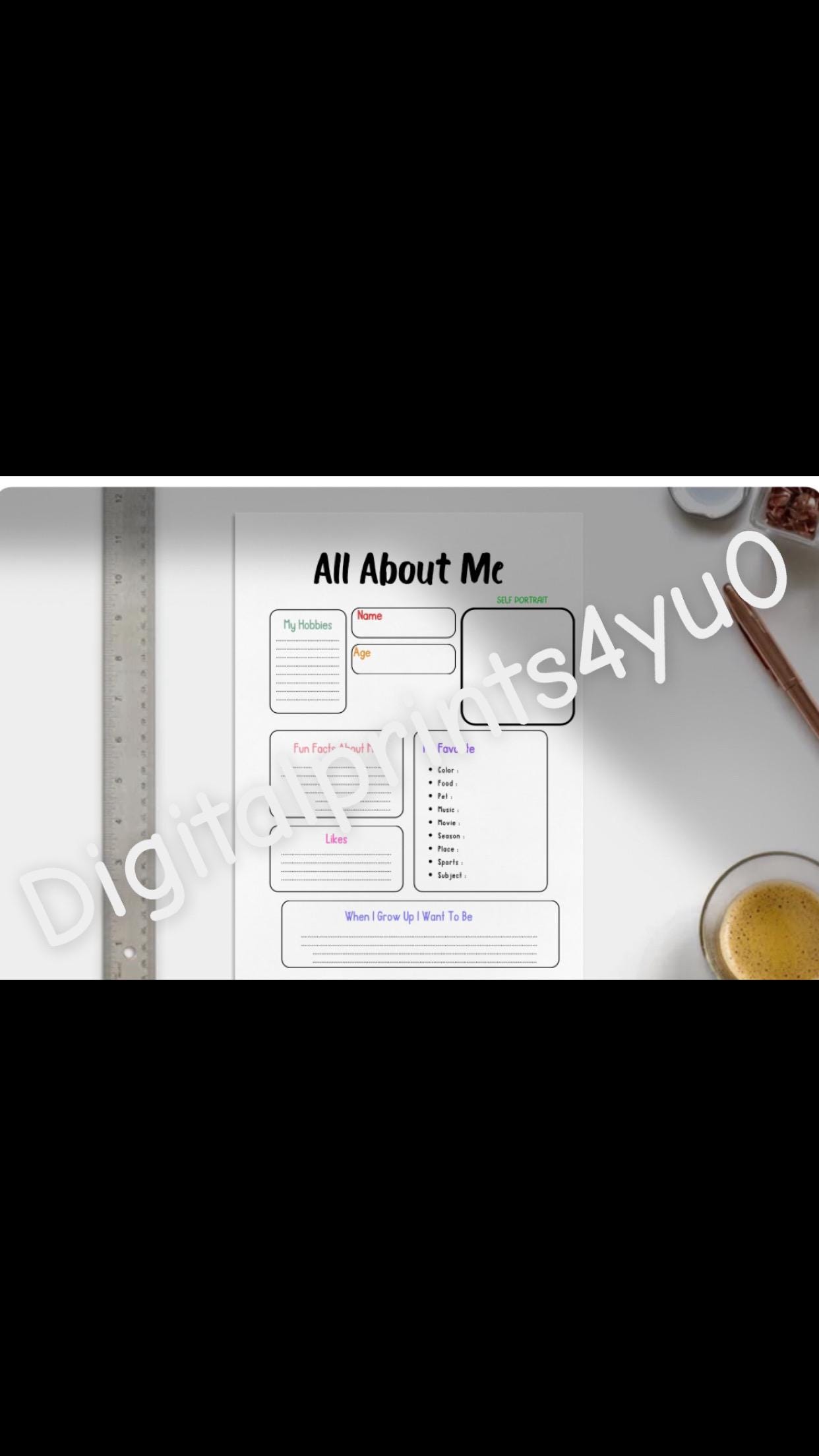 All About Me Paper - Etsy