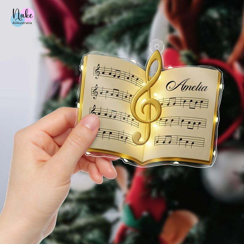 Personalized Treble Clef 2D Flat Ornament 2025: Music Note Acrylic ...