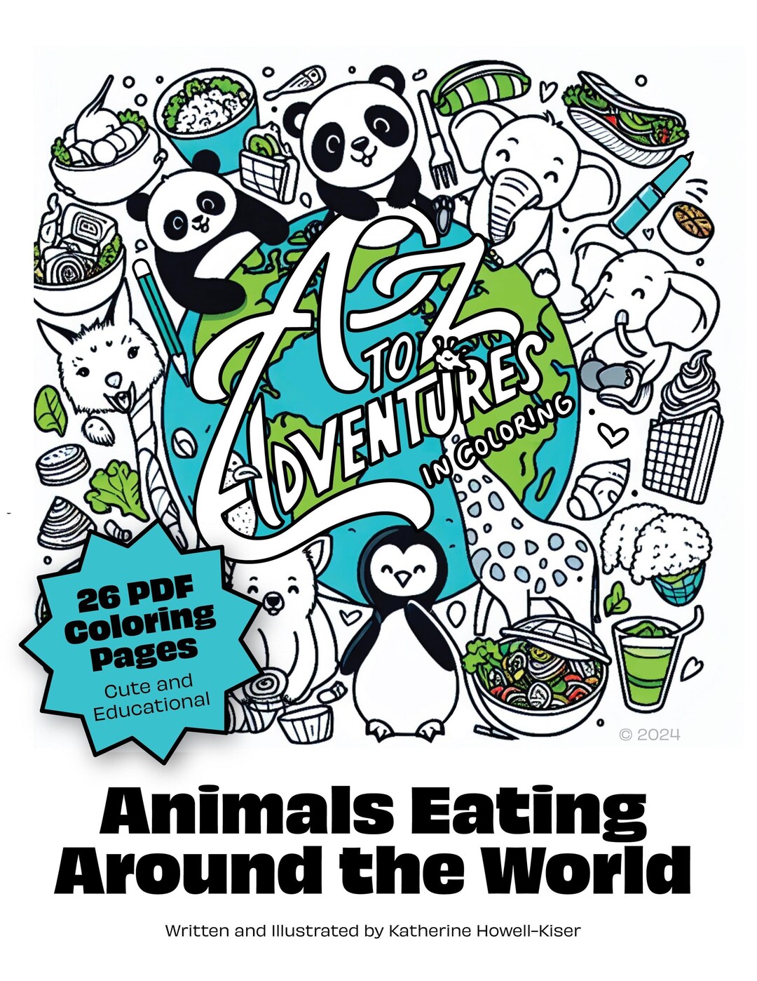 Digital Coloring Pages | A-to-z Adventures in Coloring | Animals Eating ...