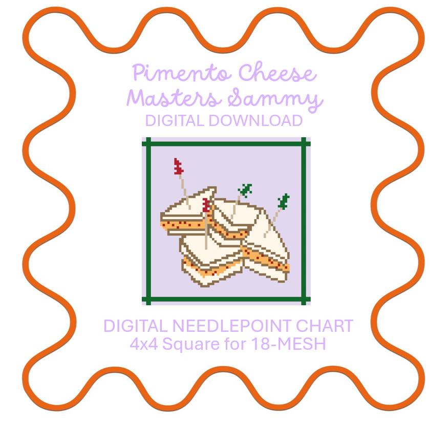 Digital Needlepoint Chart - Pimento Cheese Masters Sandwich - 4 in ...