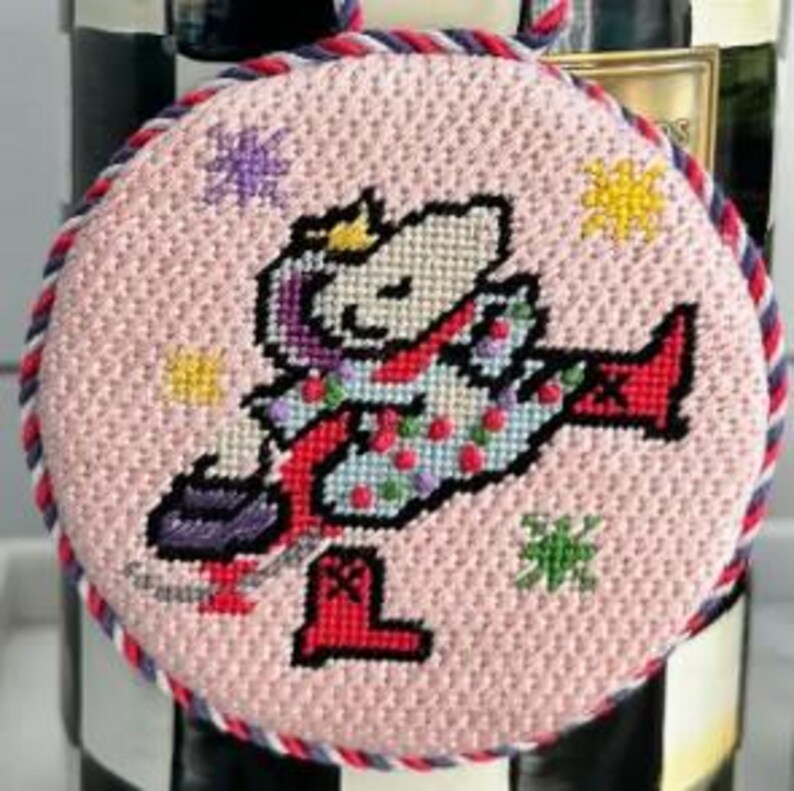 Digital Needlepoint Chart - Diva Mouse - Ornament Round Pink W/ DMC ...