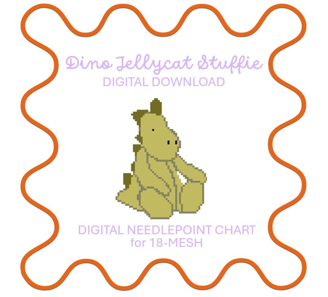 CHART: Green Dino Gator JELLYCAT Digital Needlepoint Chart - W/ DMC ...