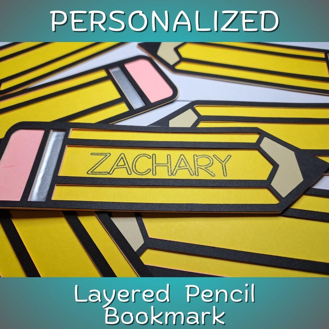 Personalized Pencil Bookmarks for Children - Layered Bookmark, Pencil ...