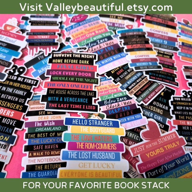 Thriller Book Stack Sticker - Mary Kubica Sticker, Bookish Sticker ...