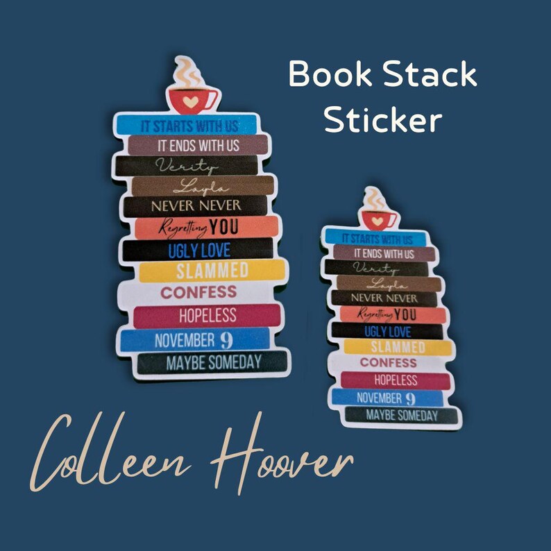 Book Stack Sticker - Colleen Hoover Vinyl & Paper Book Stickers for ...