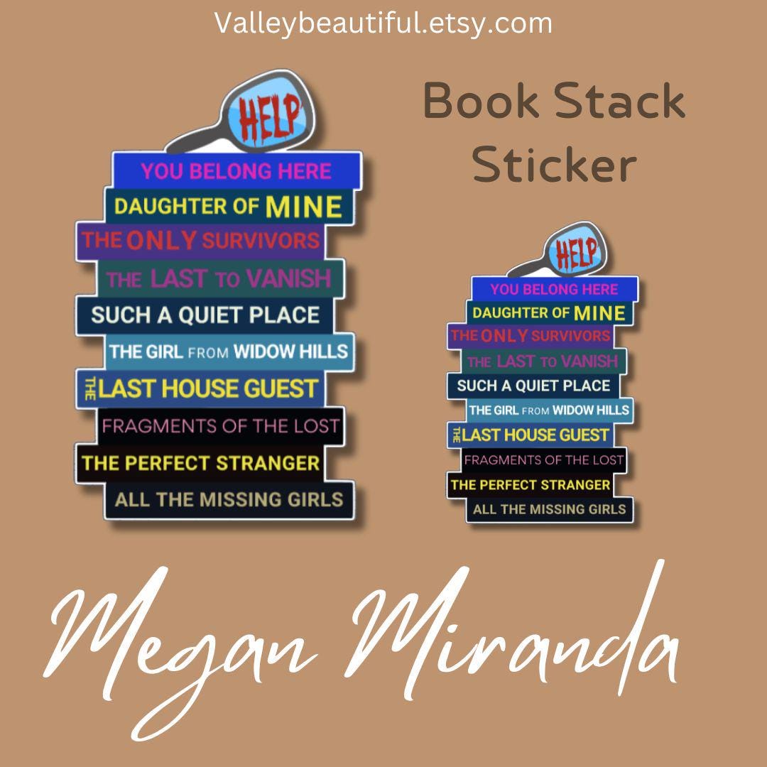 Book Stack Sticker - Megan Miranda Sticker, Thriller Book Sticker ...