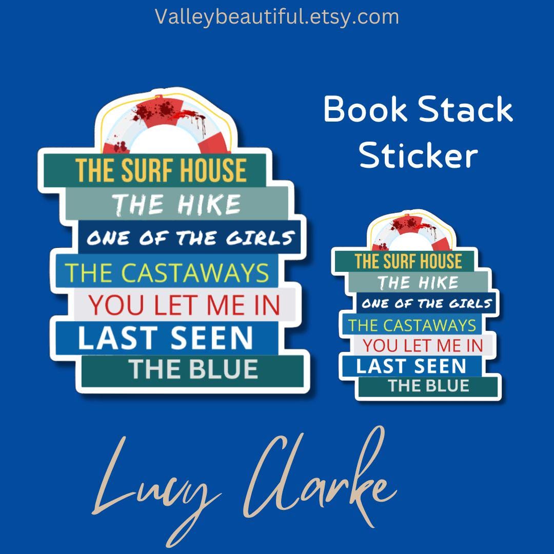 Lucy Clarke Book Stack Sticker - Mystery Thriller Book Sticker Stamp ...
