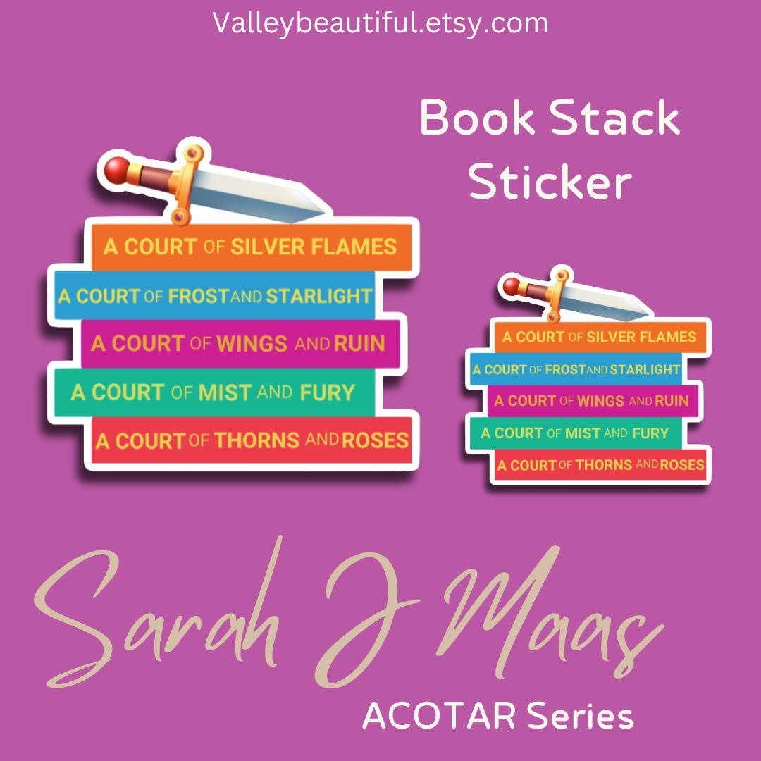 ACOTAR Book Stack Sticker - Sarah J Maas Book Sticker, Vinyl Sticker or ...