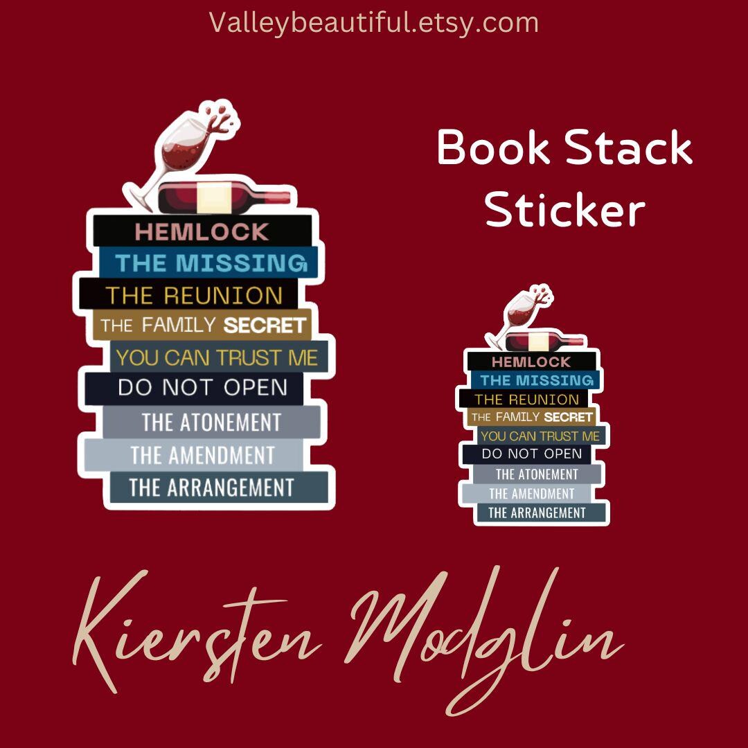 Thriller Book Stack Sticker - Kiersten Modglin Books, Thriller Sticker ...