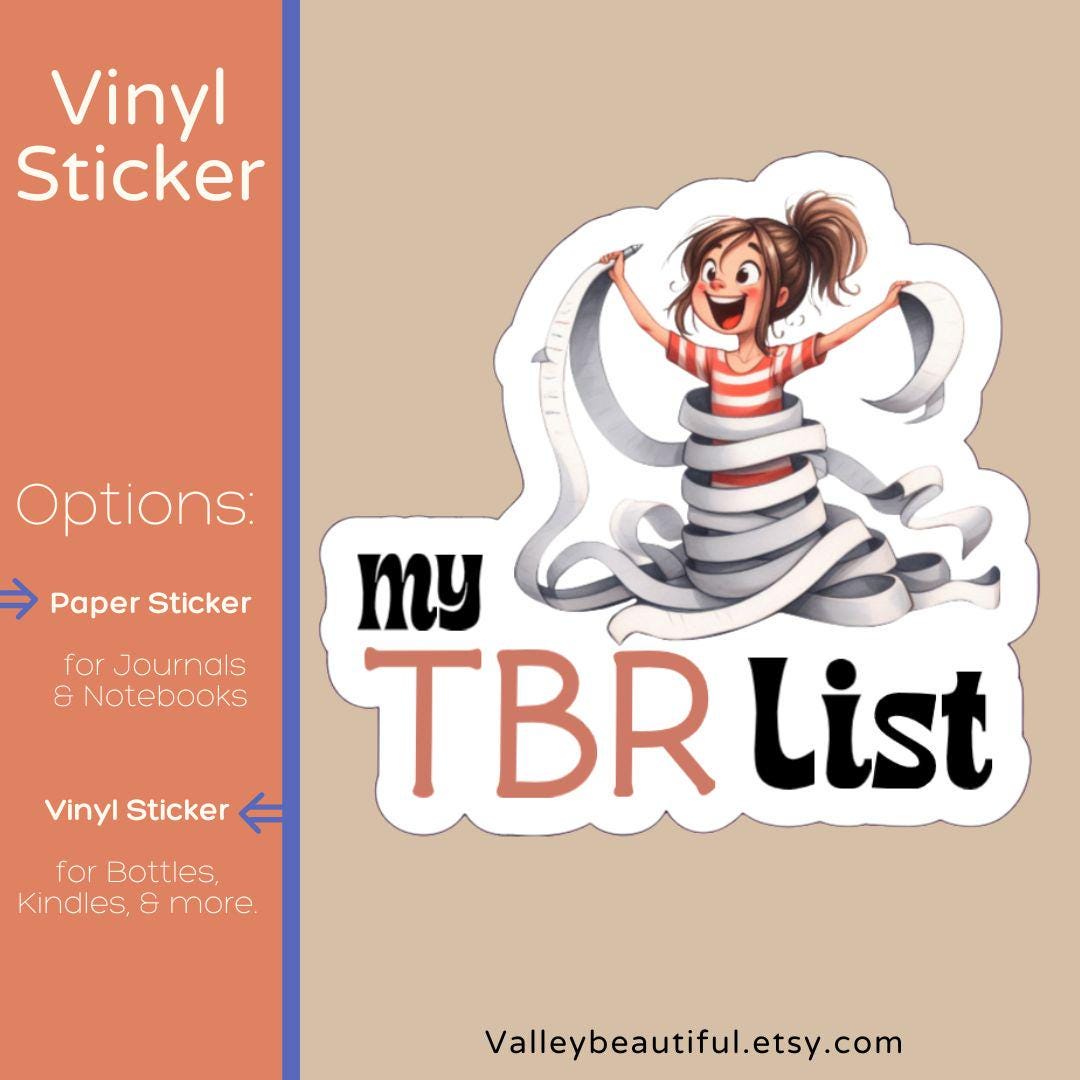 TBR List Sticker Vinyl or Paper - Reading Decal for Book Clubs, Readers ...