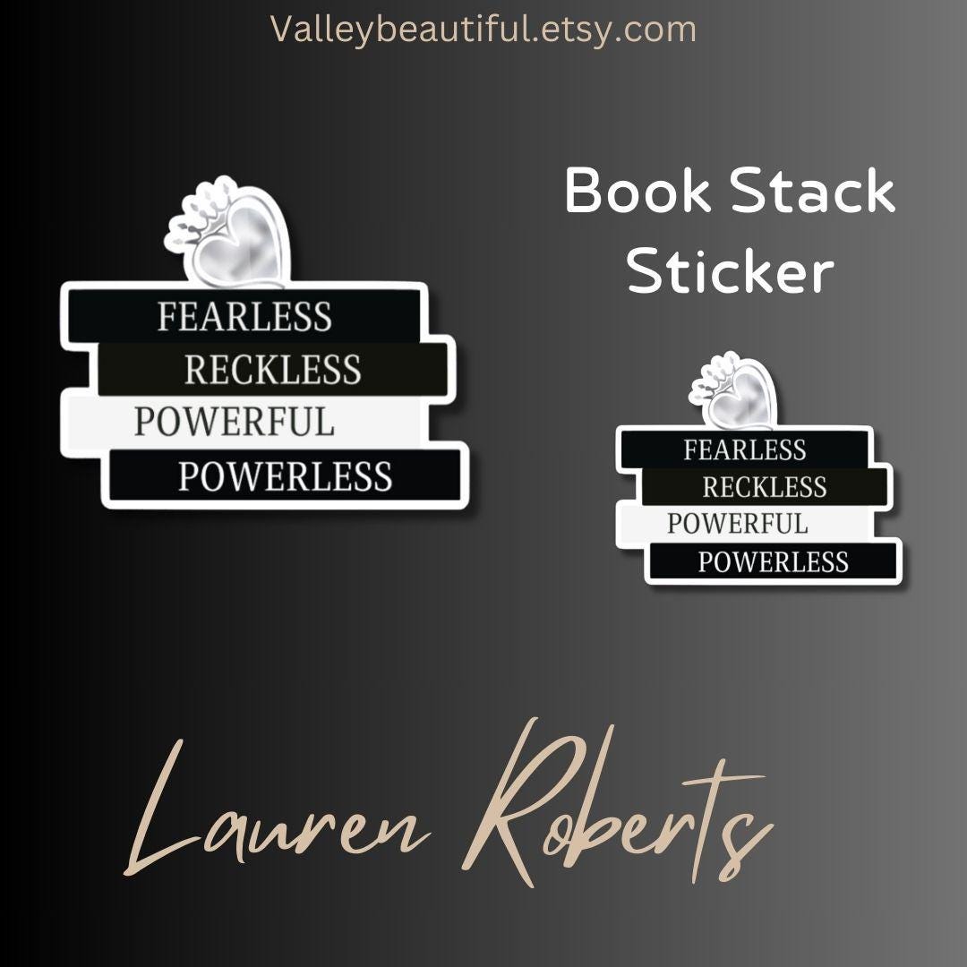 Book Stack Sticker - Lauren Roberts Fantasy Sticker, Powerless Book ...