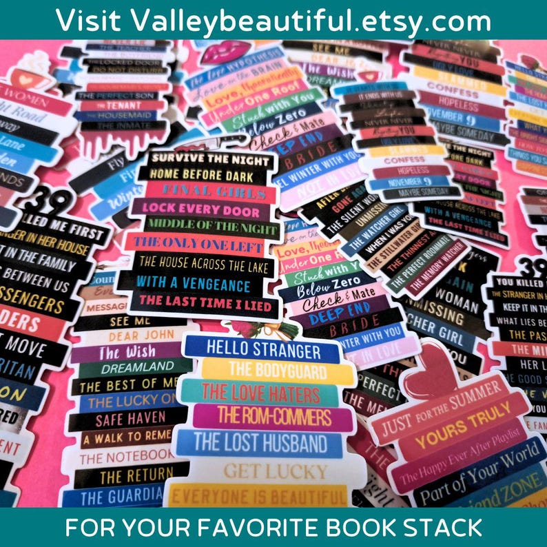 Book Stack Sticker - Colleen Hoover Vinyl & Paper Book Stickers for ...