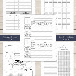 2025 Reading Journal - Reading Tracker - Reading Log - Reading List ...