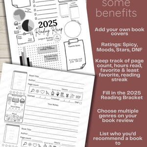 2025 Reading Journal - Reading Tracker - Reading Log - Reading List ...