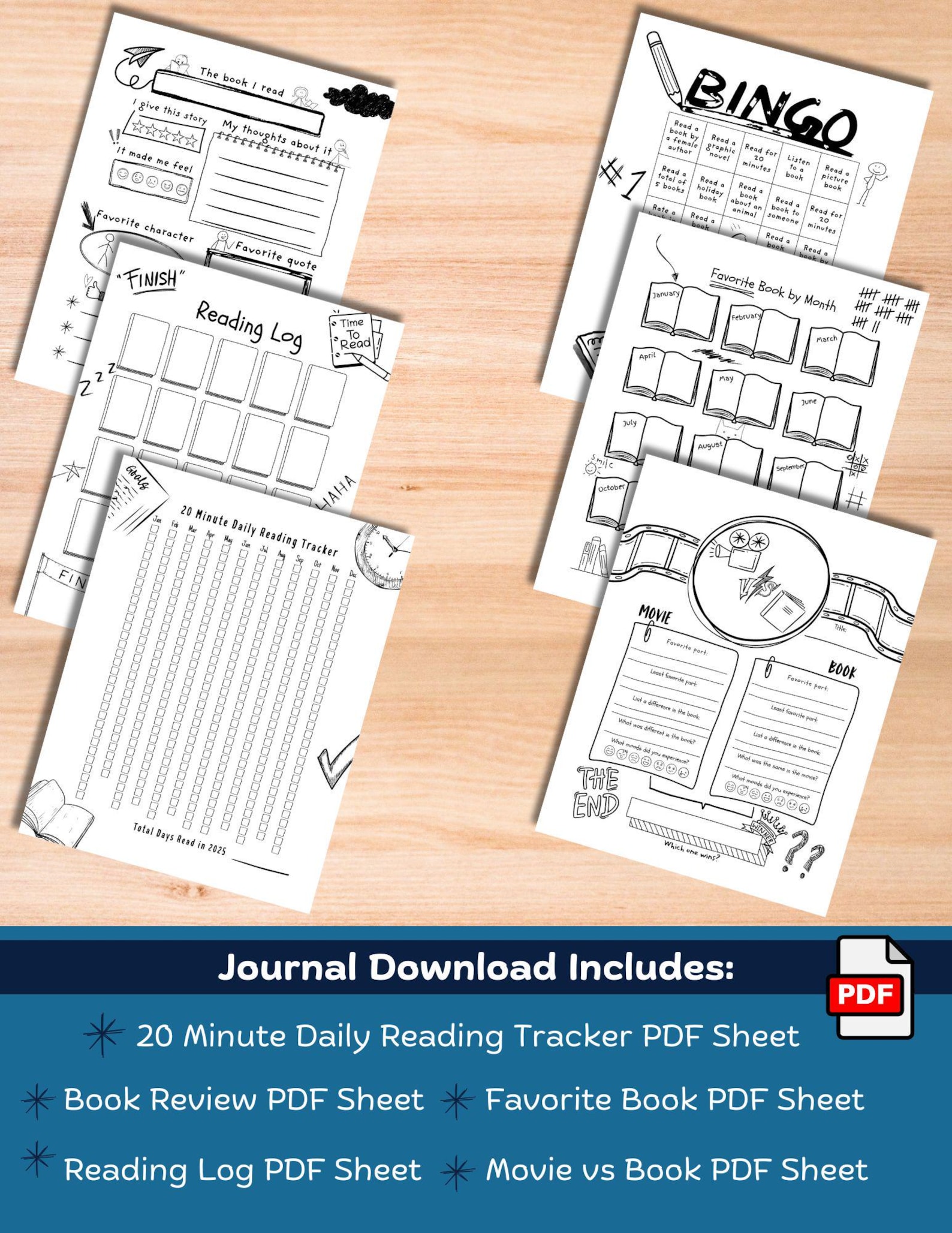 Printable Children's Reading Journal - Kids Reading Tracker, Fun ...