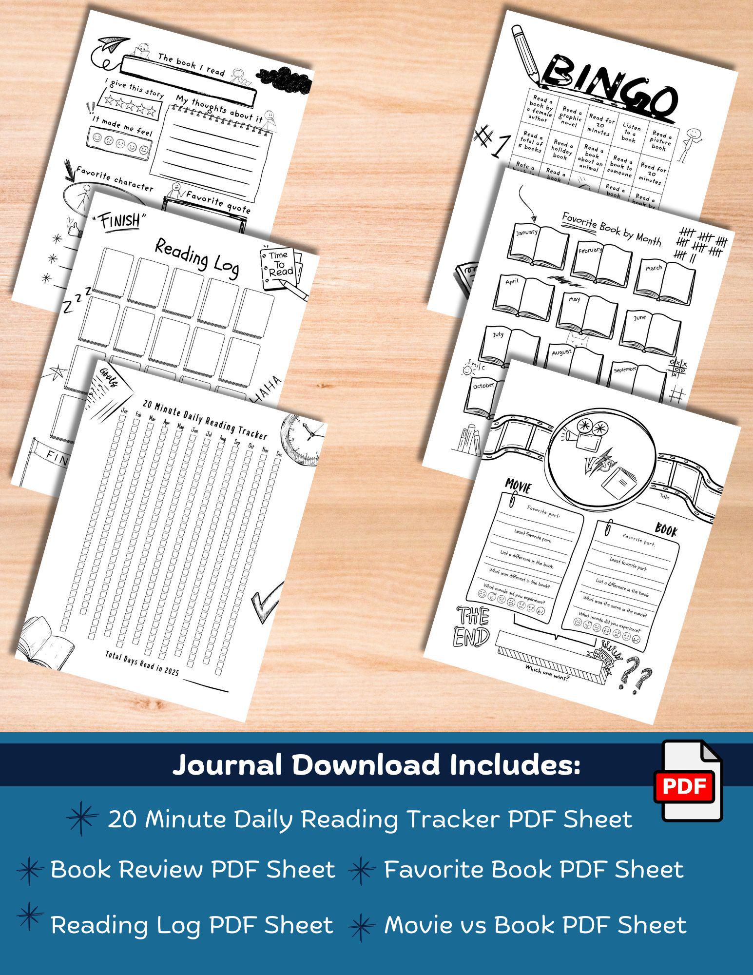 Printable Children's Reading Journal - Kids Reading Tracker, Fun ...
