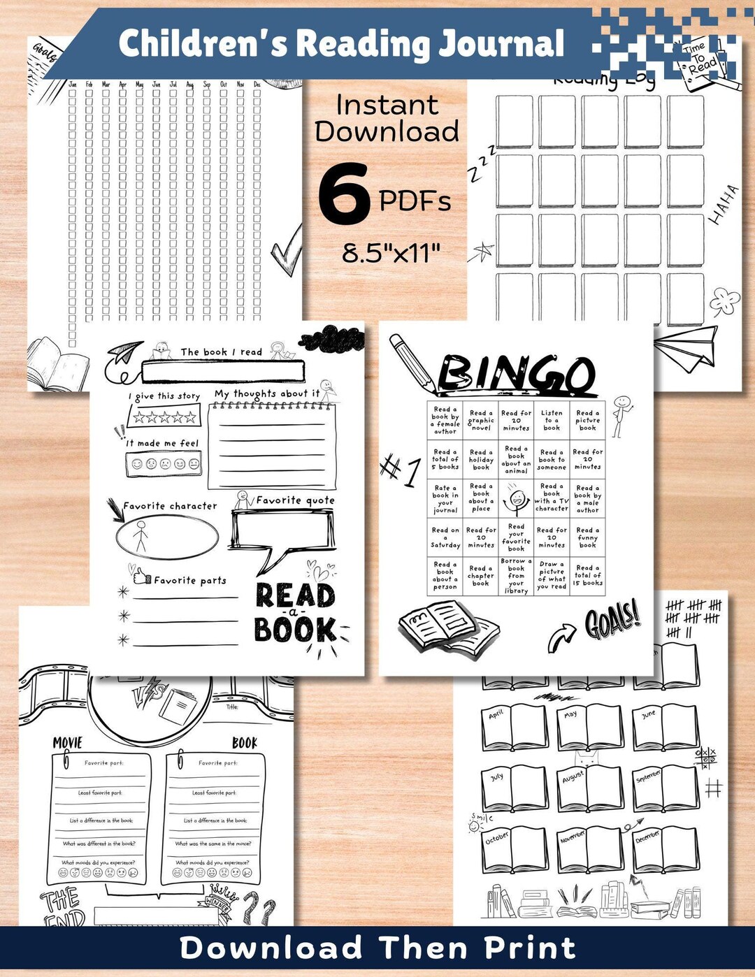 Printable Children's Reading Journal - Kids Reading Tracker, Fun ...