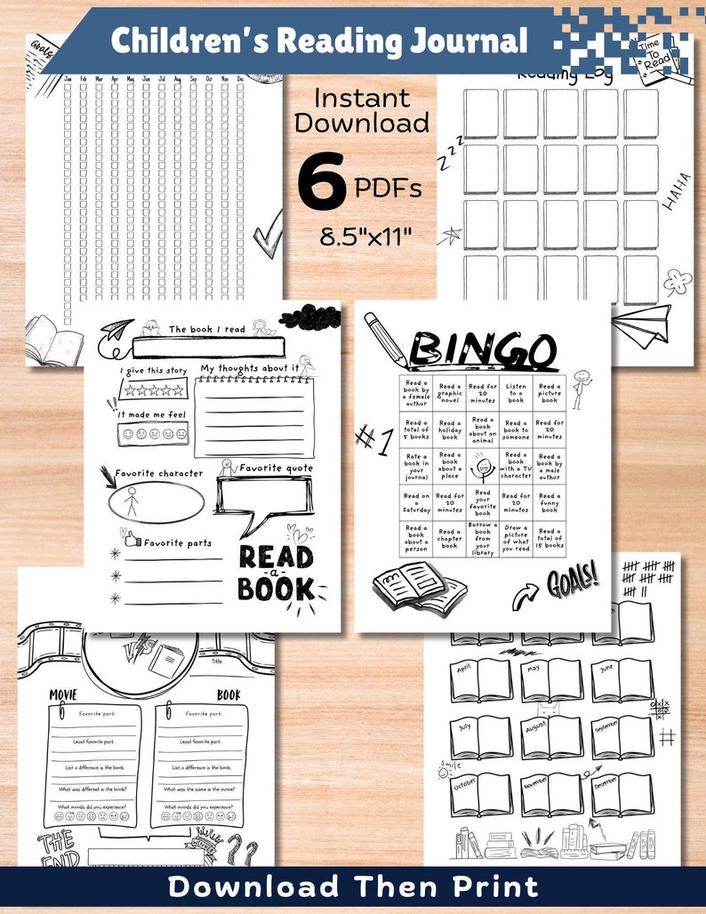 Printable Children's Reading Journal - Kids Reading Tracker, Fun ...
