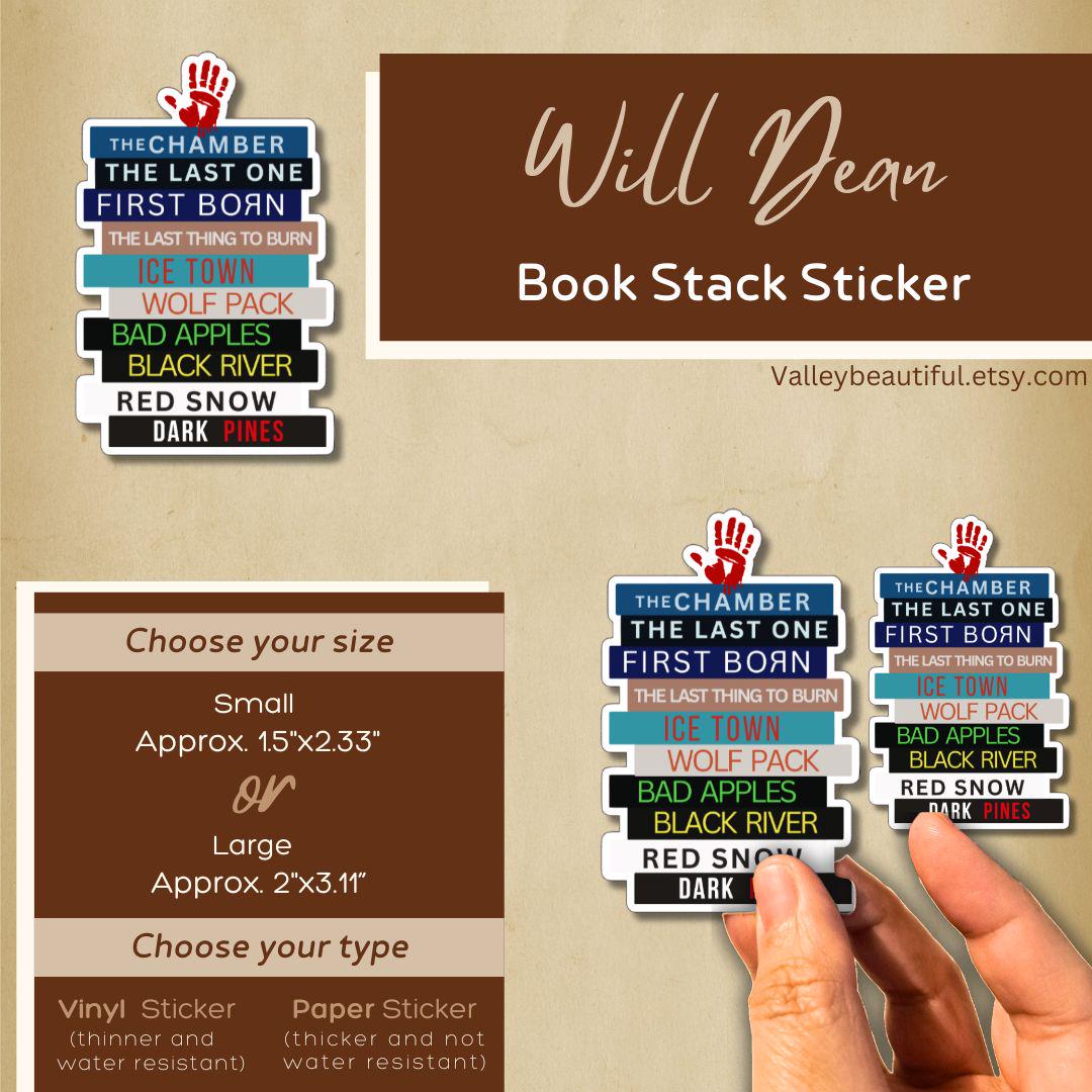 Will Dean Book Stack Sticker - Vinyl or Paper Mystery Thriller Sticker ...